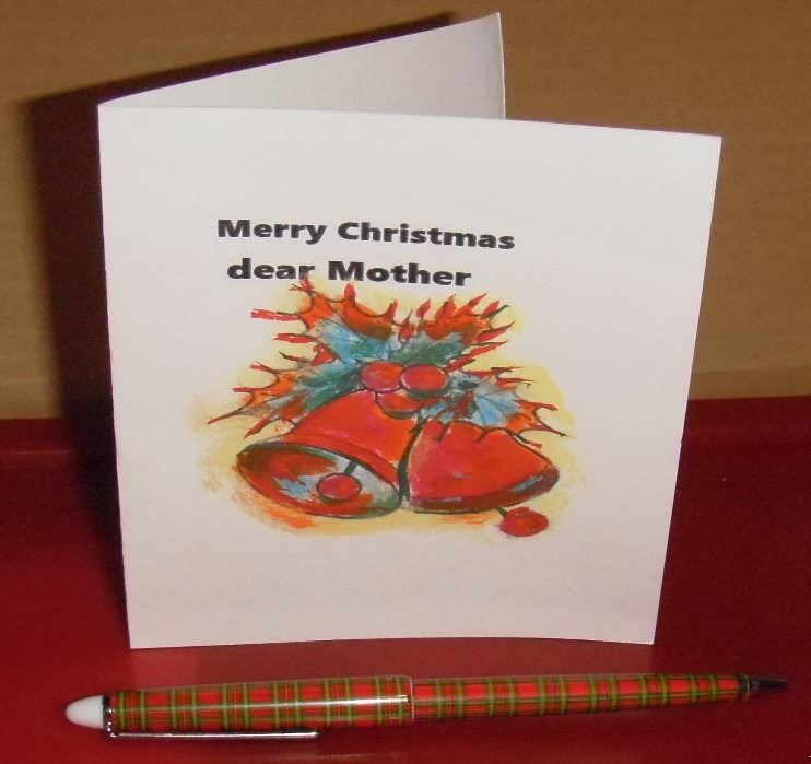 LangdonArt hand painted cards unique Christmas card - carte de Joyeux Noël