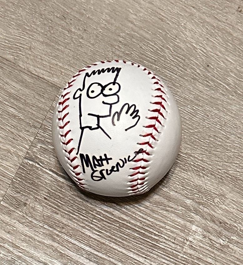 Matt Groening Autographed Baseball Bart Simpson