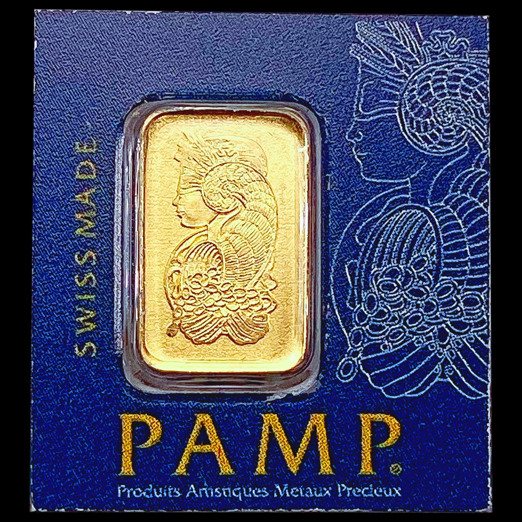 ND PAMP 1 Gram Gold Bar SUPERB GEM BU