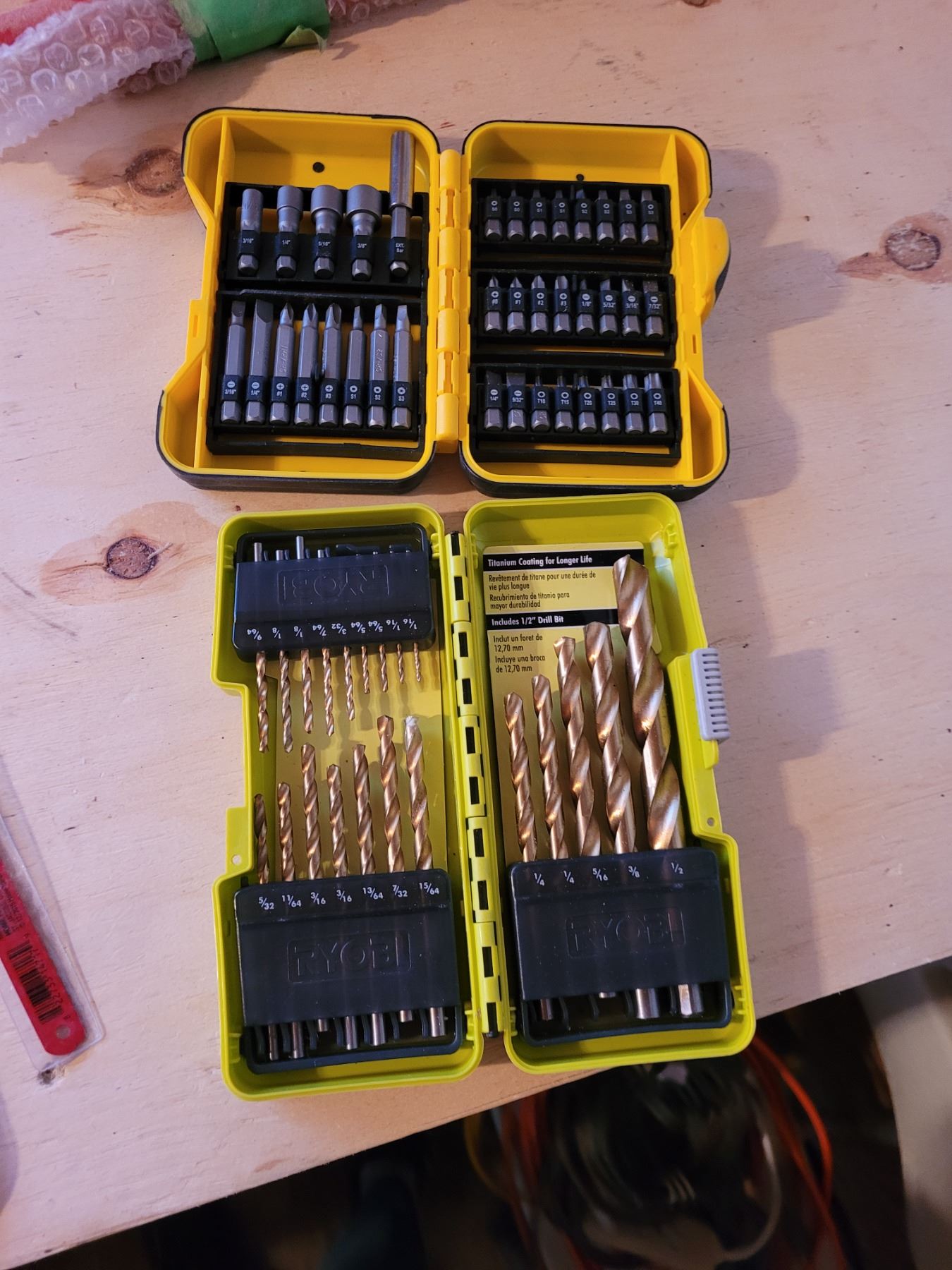 New Titanium Drill Bit Set + New Screwdriver Bit Set