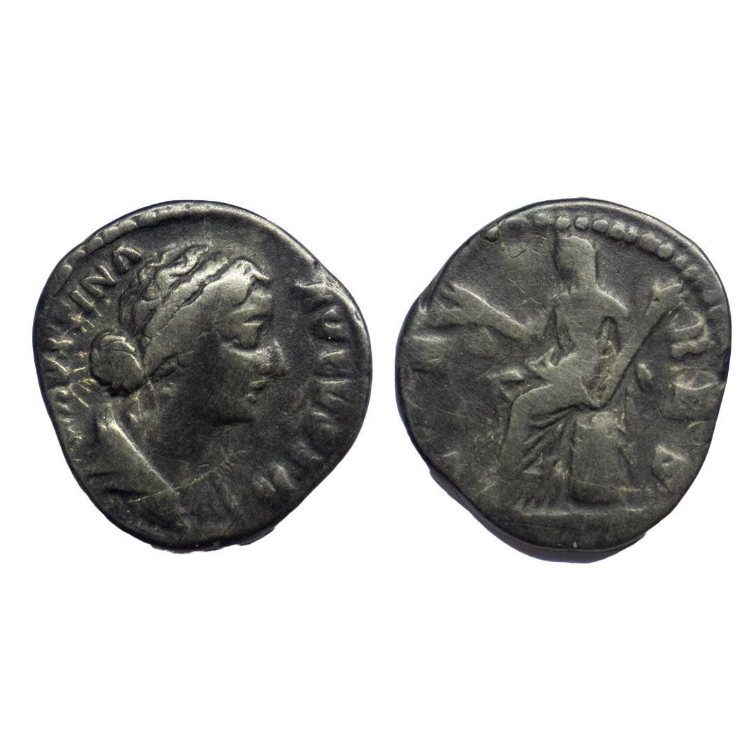 Roman Imperial, Faustina Augusta (AD 146-175), Silver Denarius,, Rome Mint