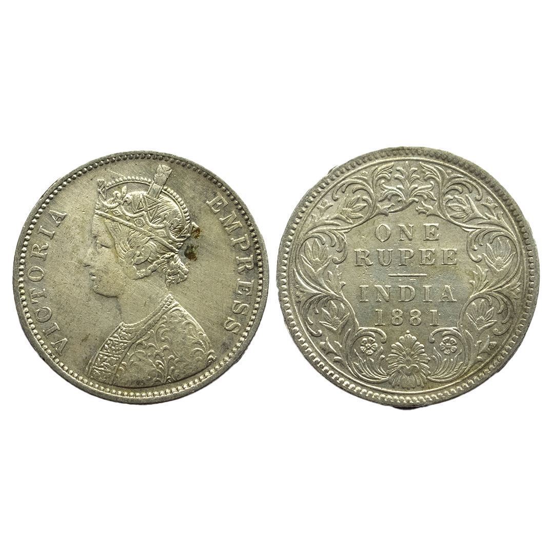 British India, Victoria Empress, Silver Rupee, 1881, Bombay Mint