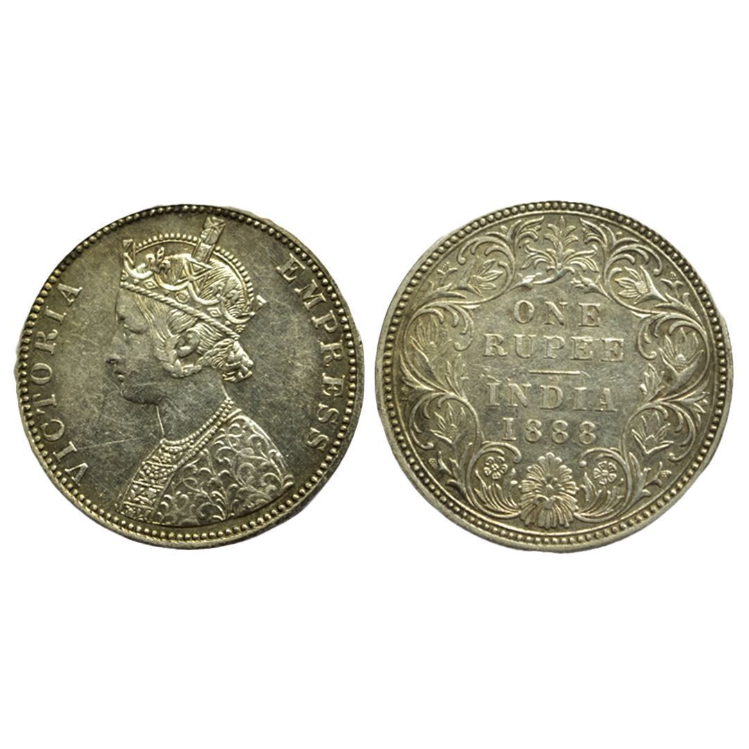 British India. Victoria Empress, Silver Rupee, 1888, Bombay Mint