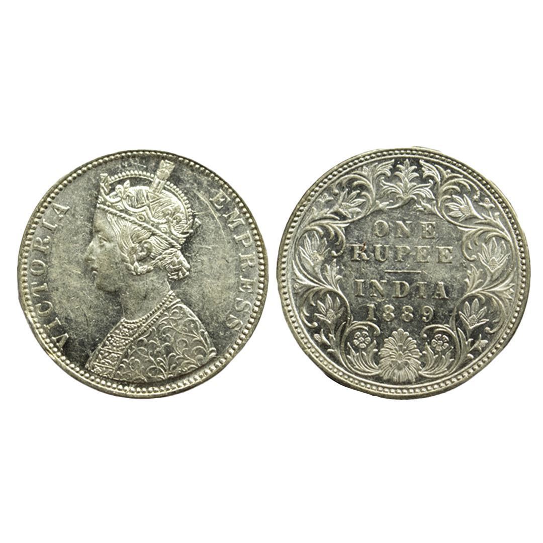 British India. Victoria Empress, Silver Rupee, 1889, Bombay Mint