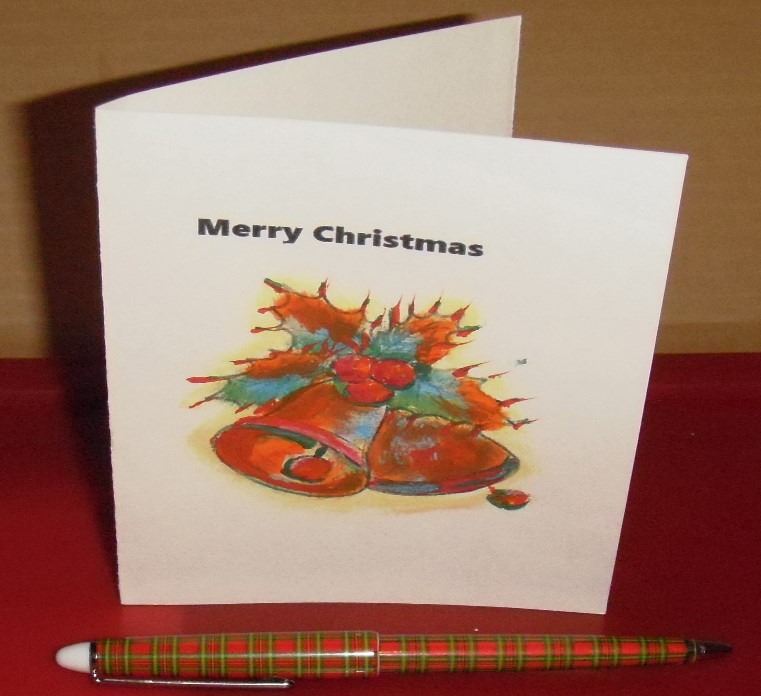 LangdonArt hand painted cards unique Christmas card - carte de Joyeux Noël