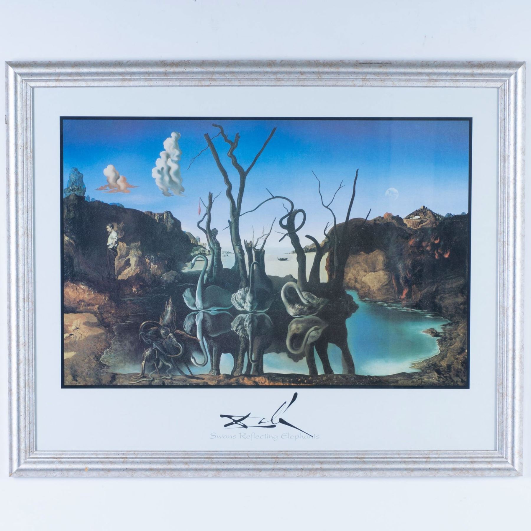 Salvador Dali (Aft.) Color Poster Swans Reflecting Elephants