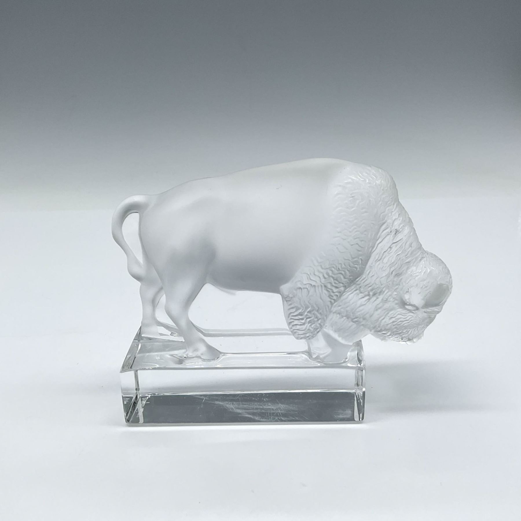 Lalique Crystal Paperweight, Buffalo