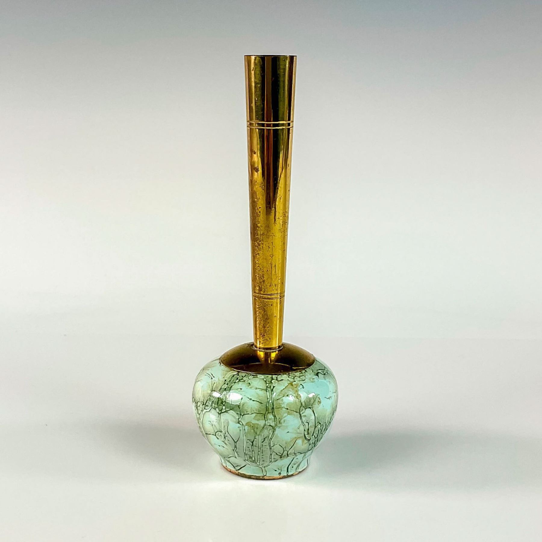 Unusual Delft Mid-Century Modern Lustre Glaze Bud Vase