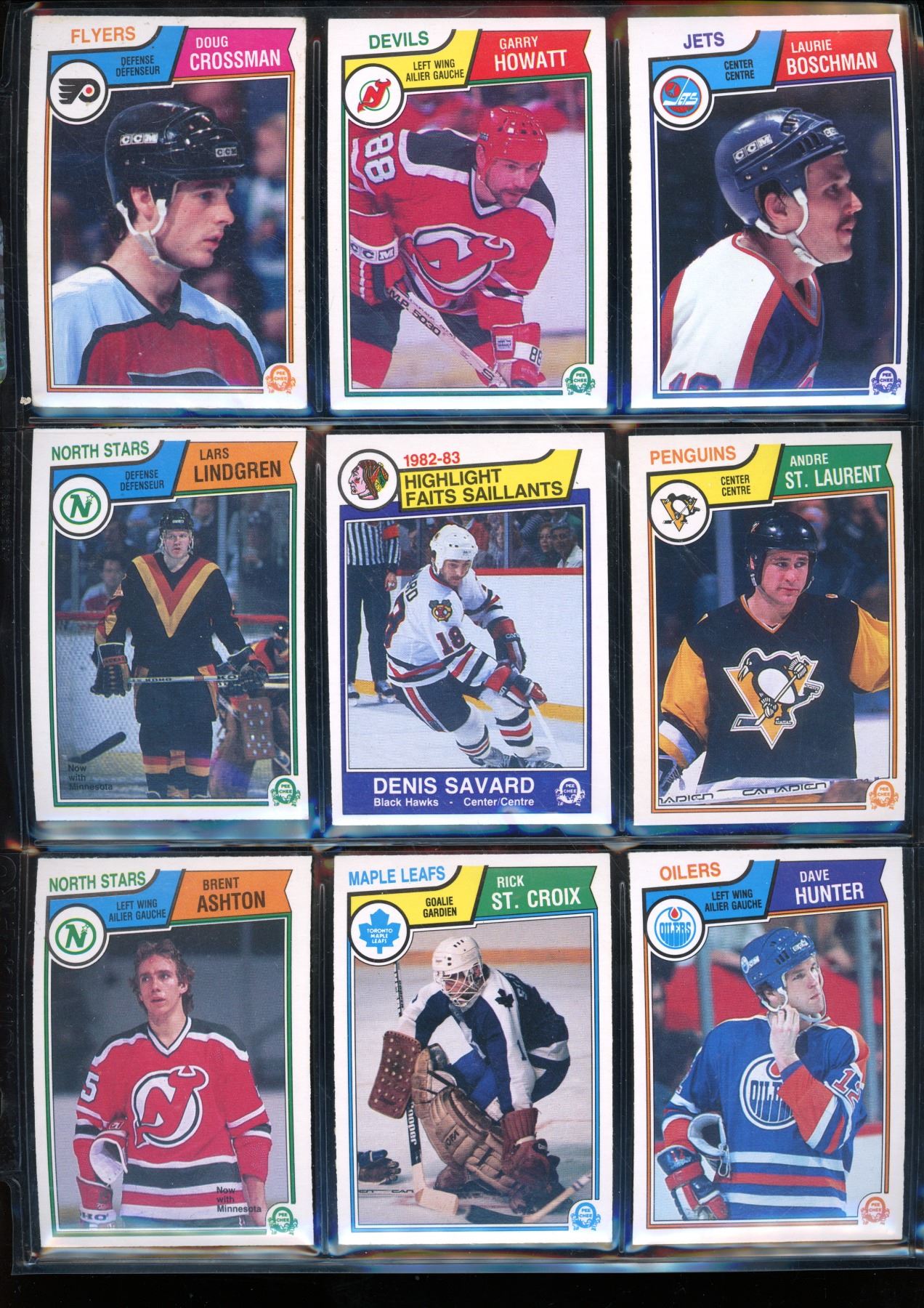 Lot Of 9 Vintage 1983-84 OPC Hockey Cards Various Players & Teams