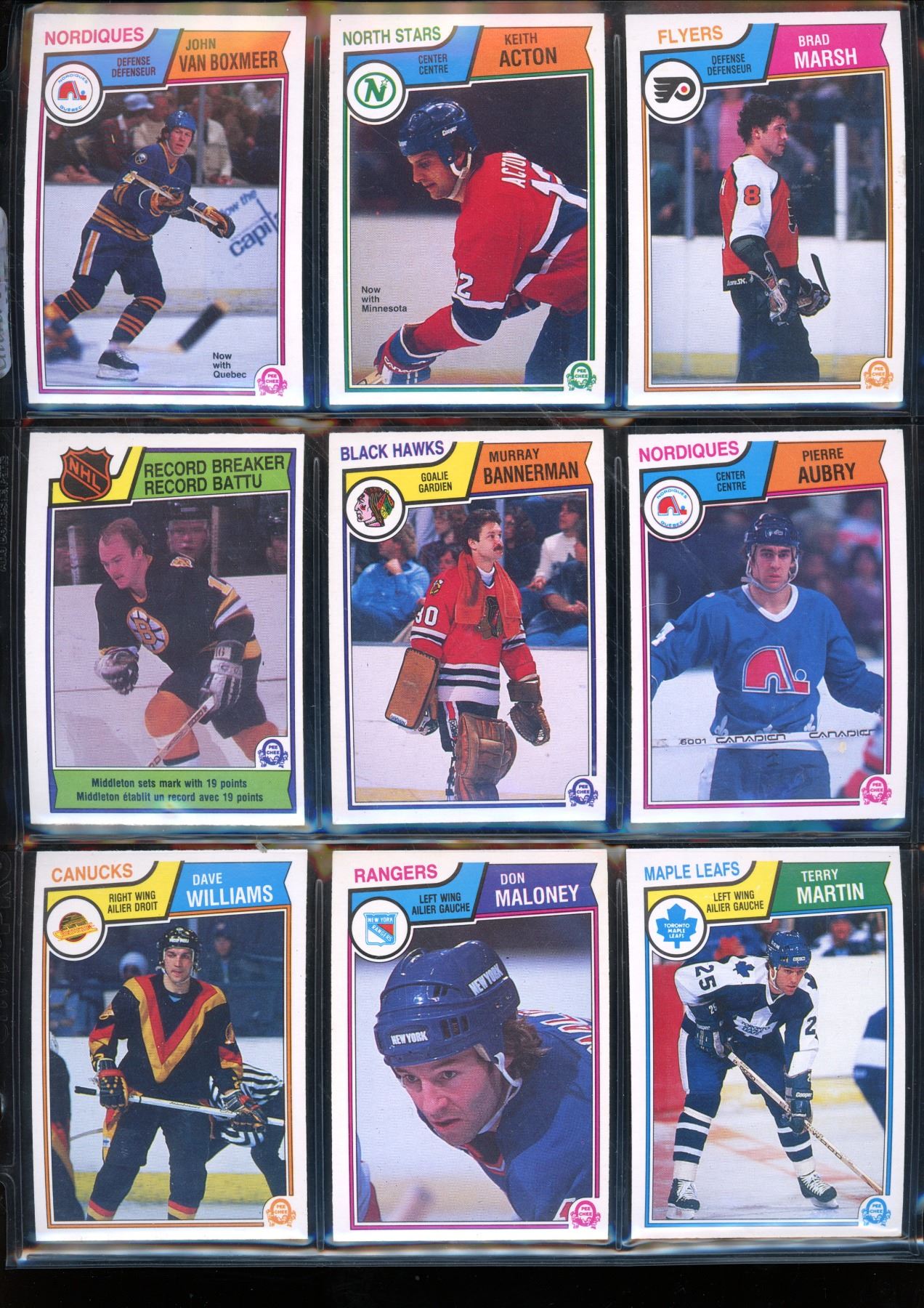 Lot Of 9 Vintage 1983-84 OPC Hockey Cards Various Players & Teams
