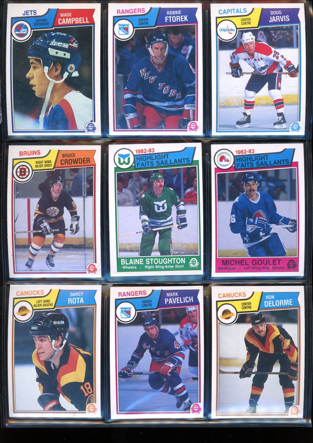 Lot Of 9 Vintage 1983-84 OPC Hockey Cards Various Players & Teams