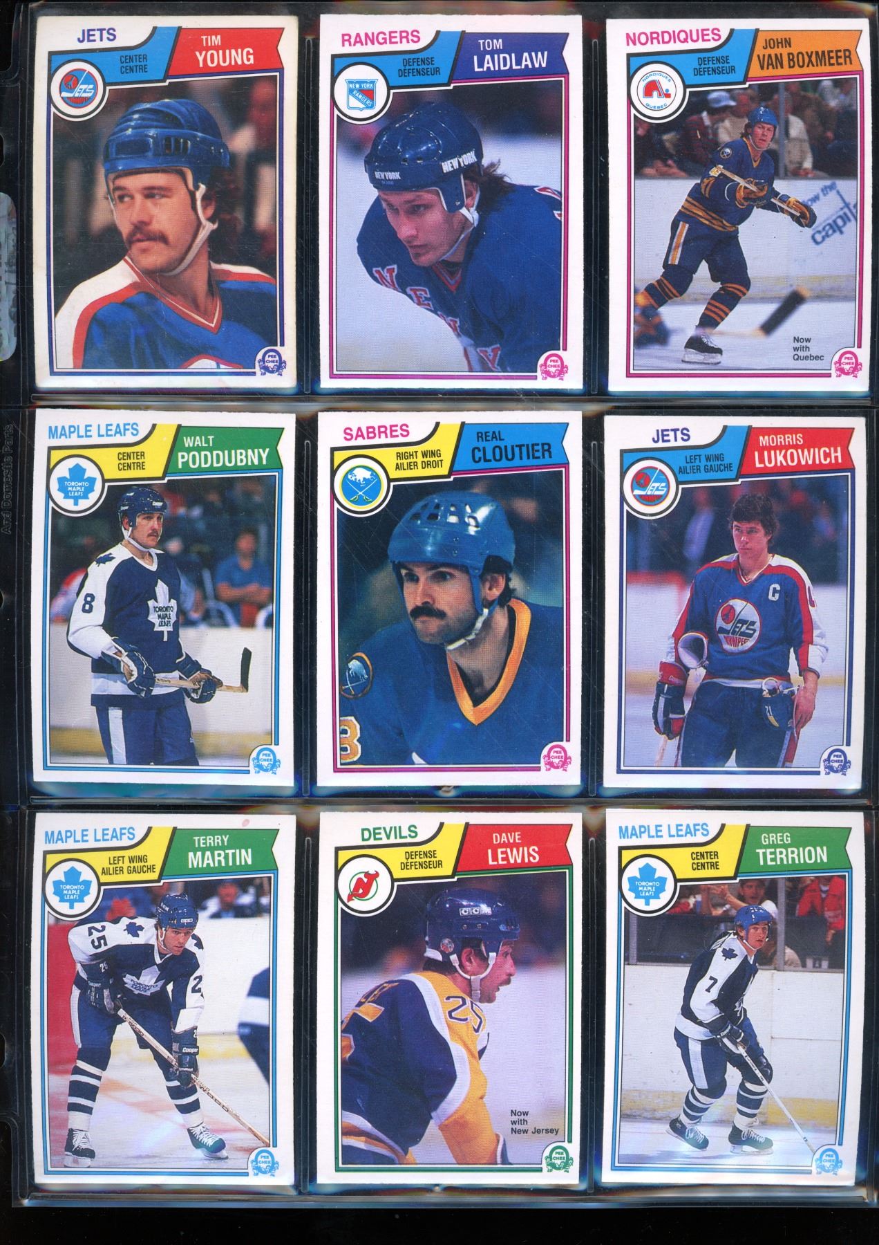 Lot Of 9 Vintage 1983-84 OPC Hockey Cards Various Players & Teams