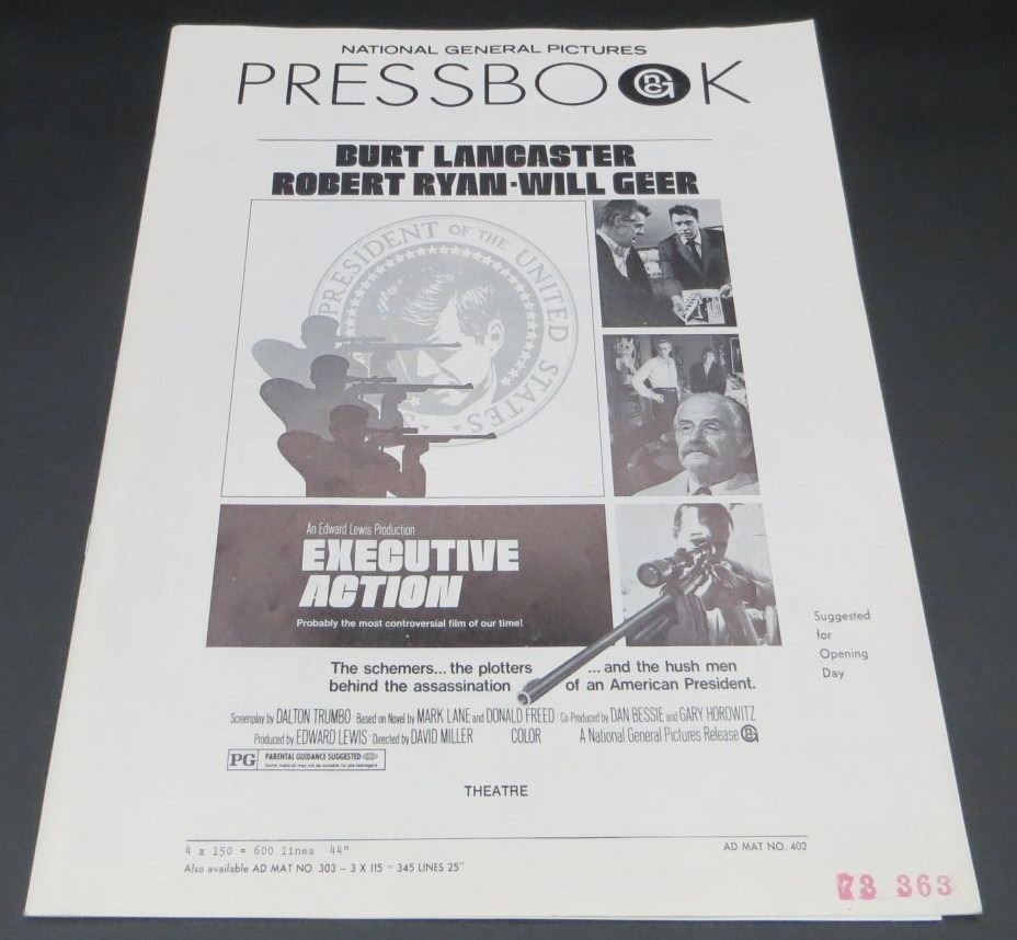 Rare Vintage 1973 "Executive Action" Original Pressbook Burt Lancaster ...