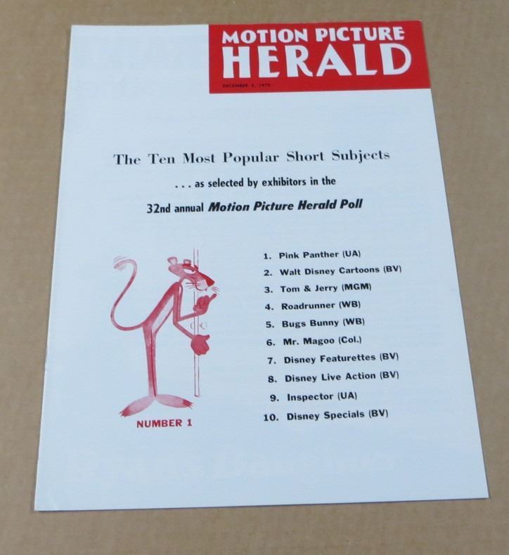 Motion Picture Herald December 2, 1970 Pink Panther Tom & Jerry, Bugs ...