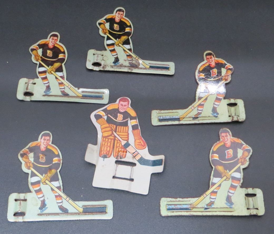 Vintage Metal Boston Bruins Table Hockey Figures Complete Set Of 6