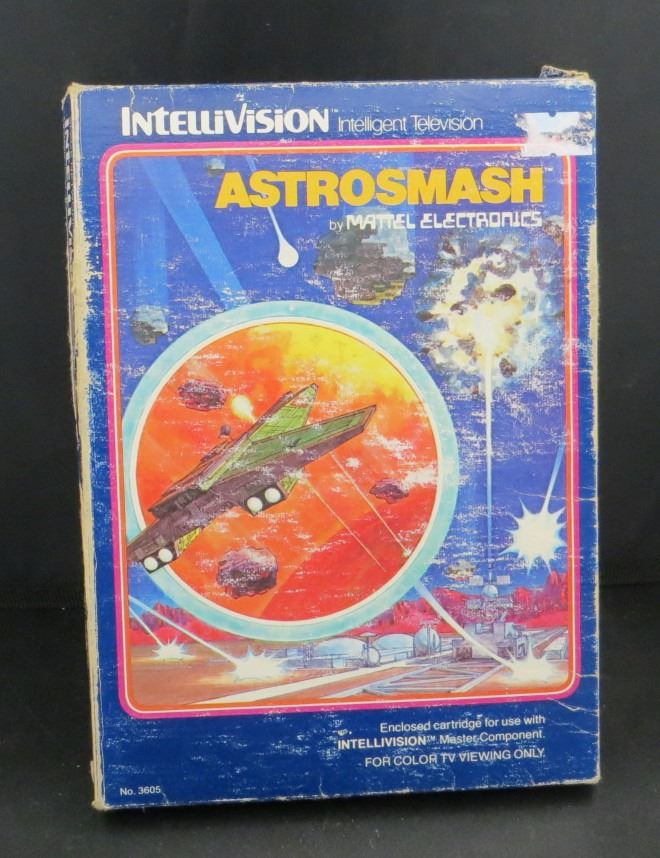 Mattel Intellivision Astrosmash Complete With Box & Controller Overlays
