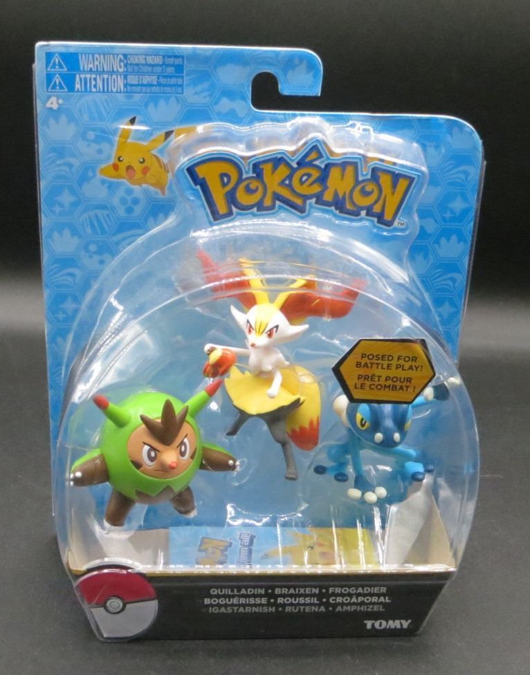 New Pokemon 3 Figure Pack Quilladin, Braixen & Frogadier Action Figures