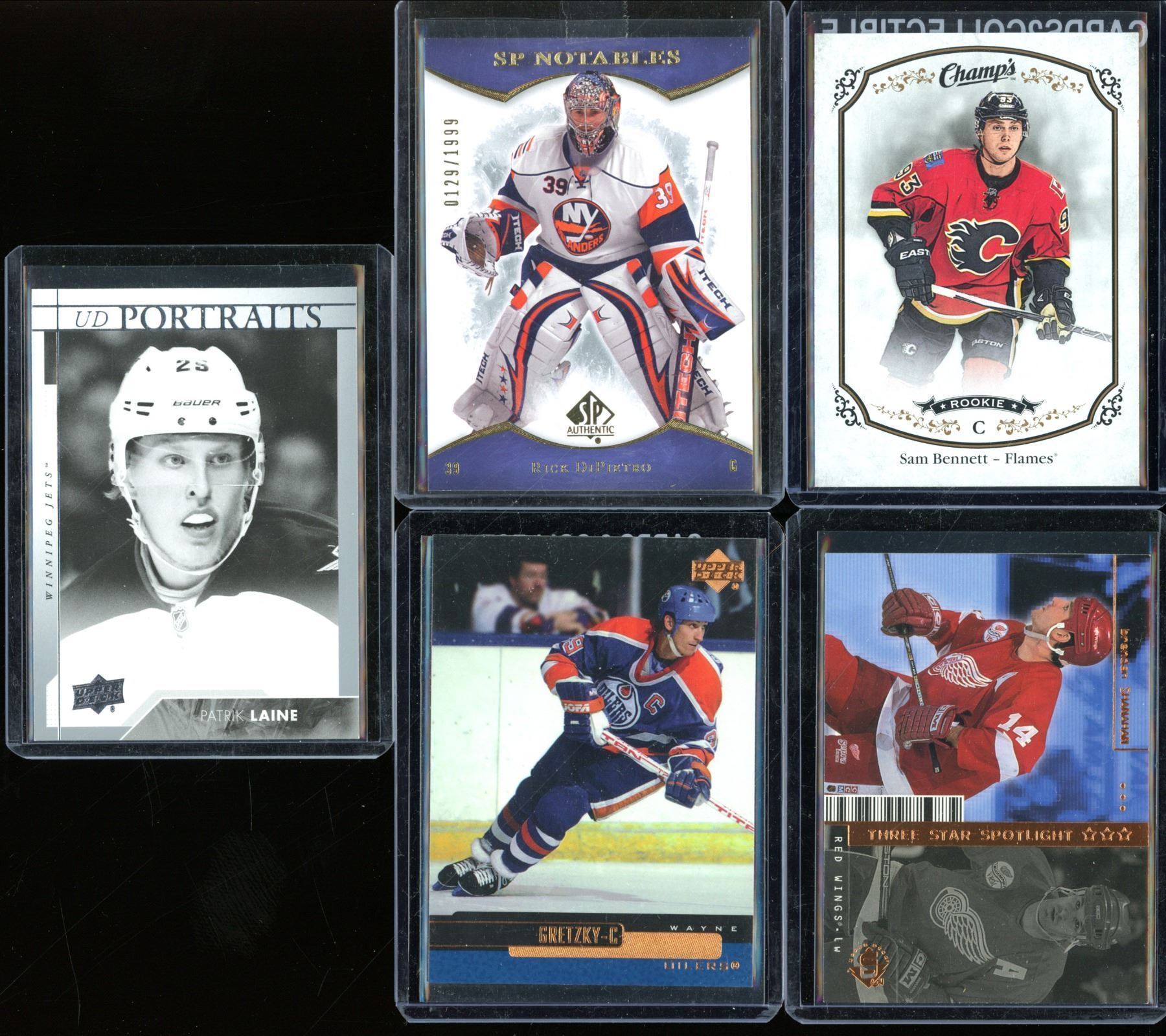 5 Hockey Card Rookie & Inserts Lot Sam Bennett, Wayne Gretzky, Brendan ...