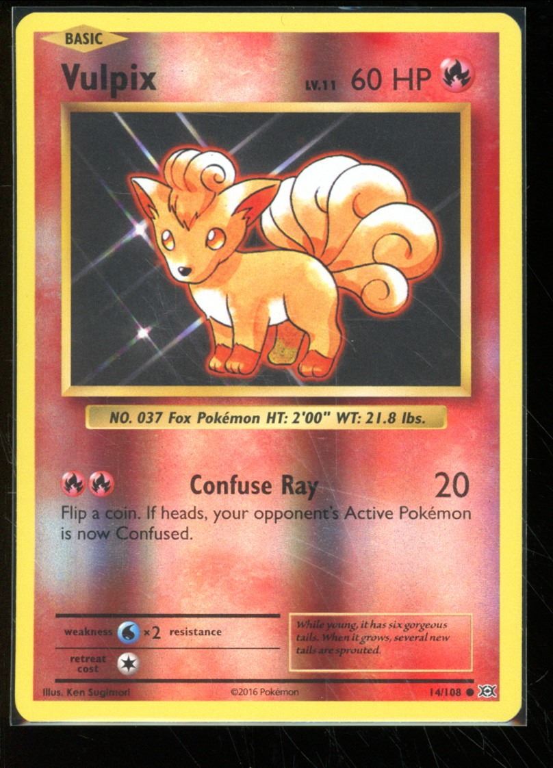 Pokemon Vulpix - 14/108 - Common Reverse Holo Evolutions