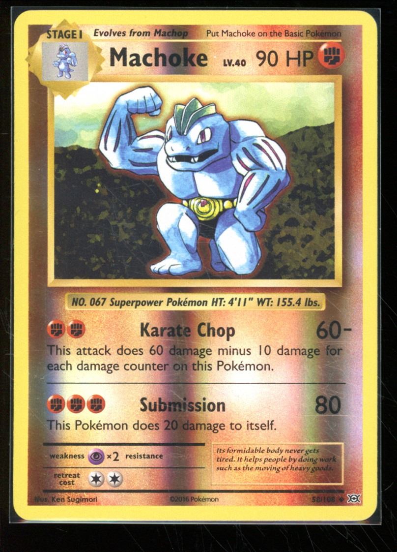 Pokemon Machoke - 58/108 - Uncommon Reverse Holo Evolutions
