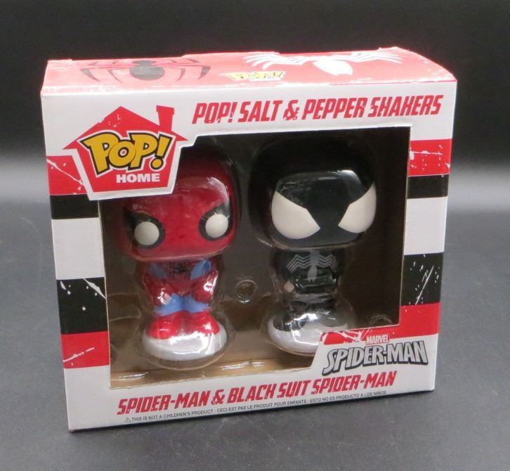 New Funko POP! Home Spider-Man & Black Suit Spider-Man Salt & Pepper ...