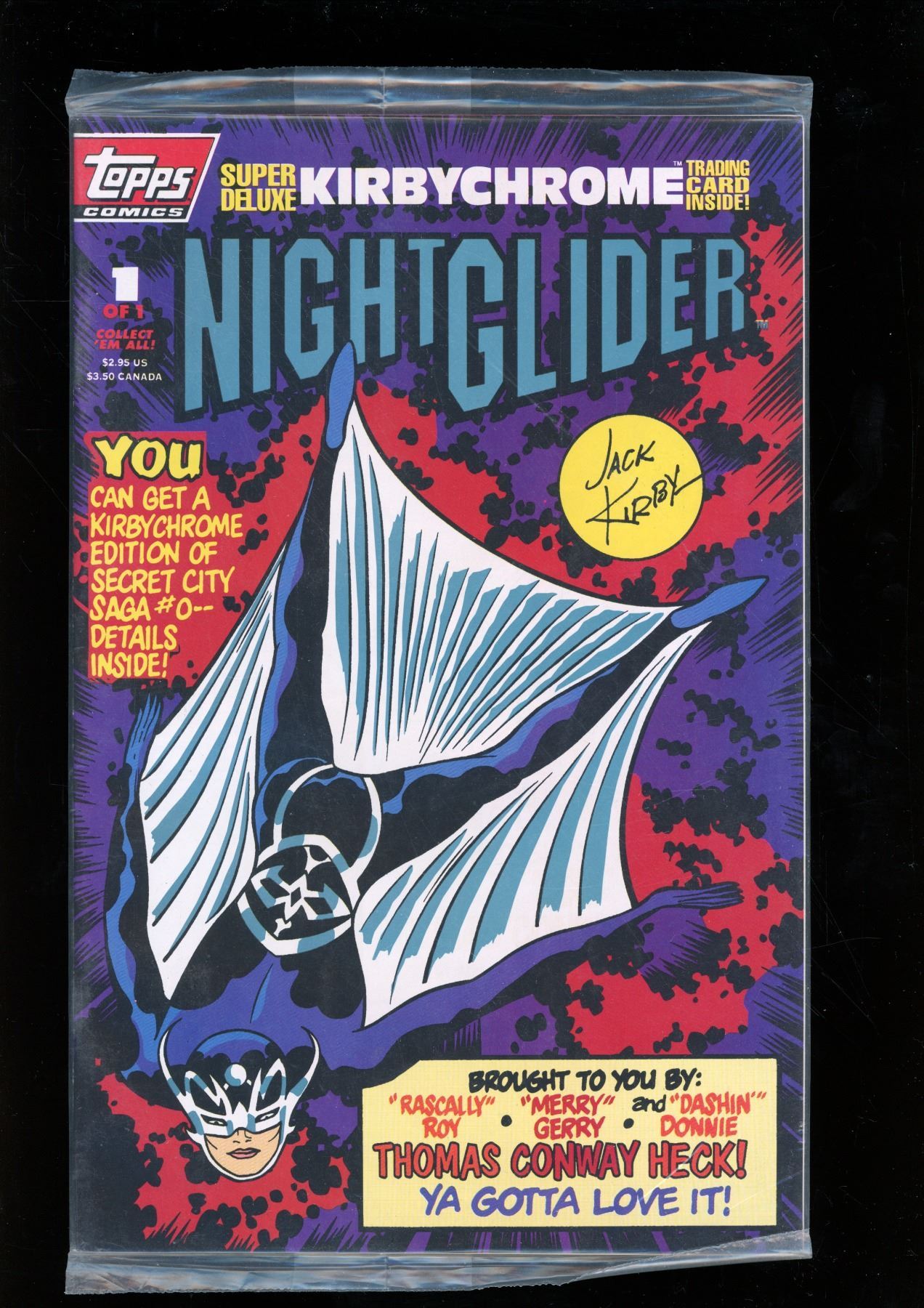 Topps Comics Night Glider #1 Factory sealed With Kirbychrome Trading Card