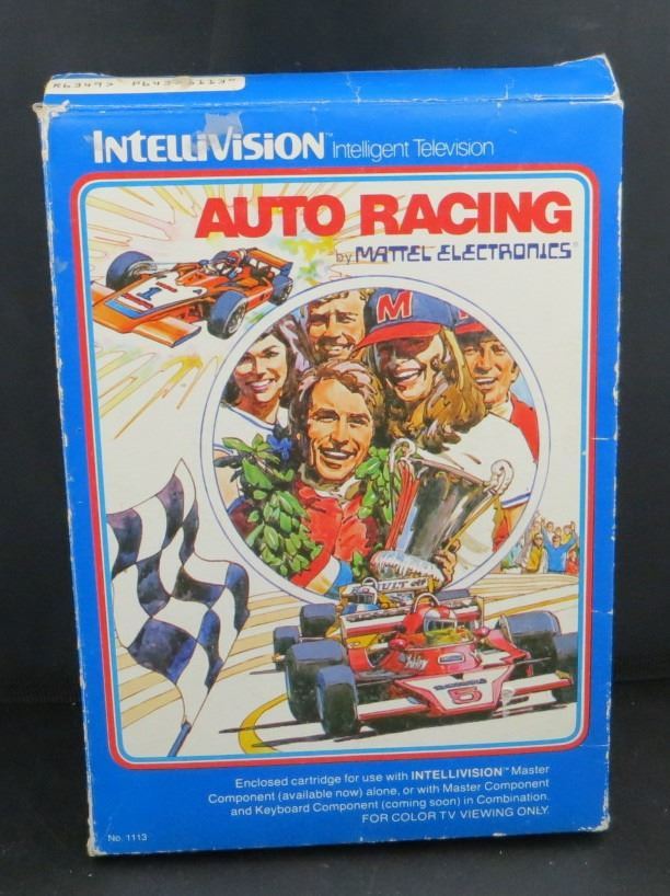 Mattel Intellivision Auto Racing Complete With Box & Controller Overlays