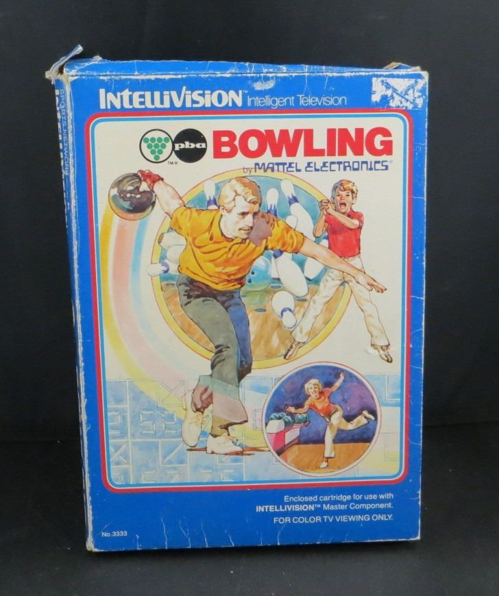 Mattel Intellivision Bowling Complete With Box & Controller Overlays