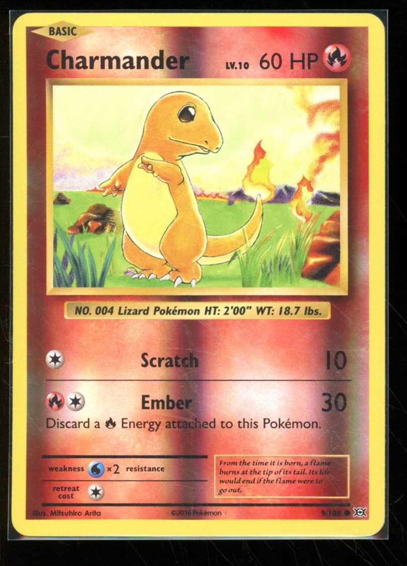 Pokemon Charmander - 9/108 - Common Reverse Holo Evolutions