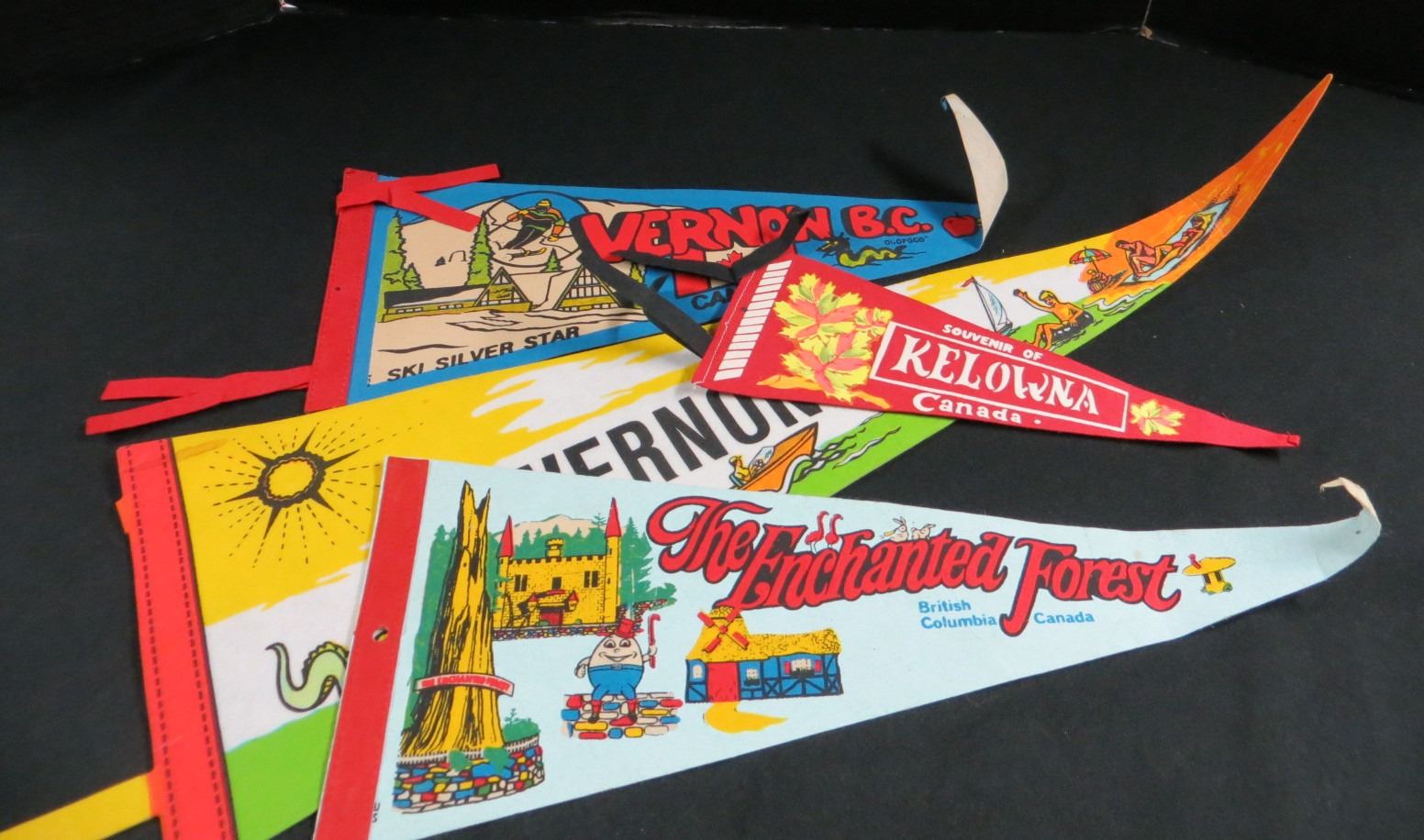 Vintage Felt Pennant Lot BC Canada