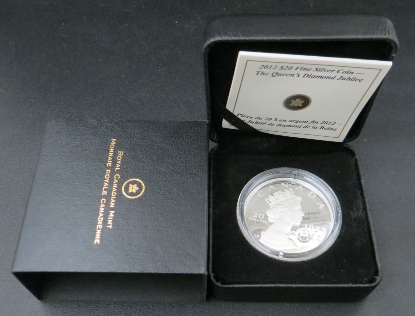 RCM 2012 $20 The Queen's Diamond Jubilee 9999 Pure Silver Coin With ...