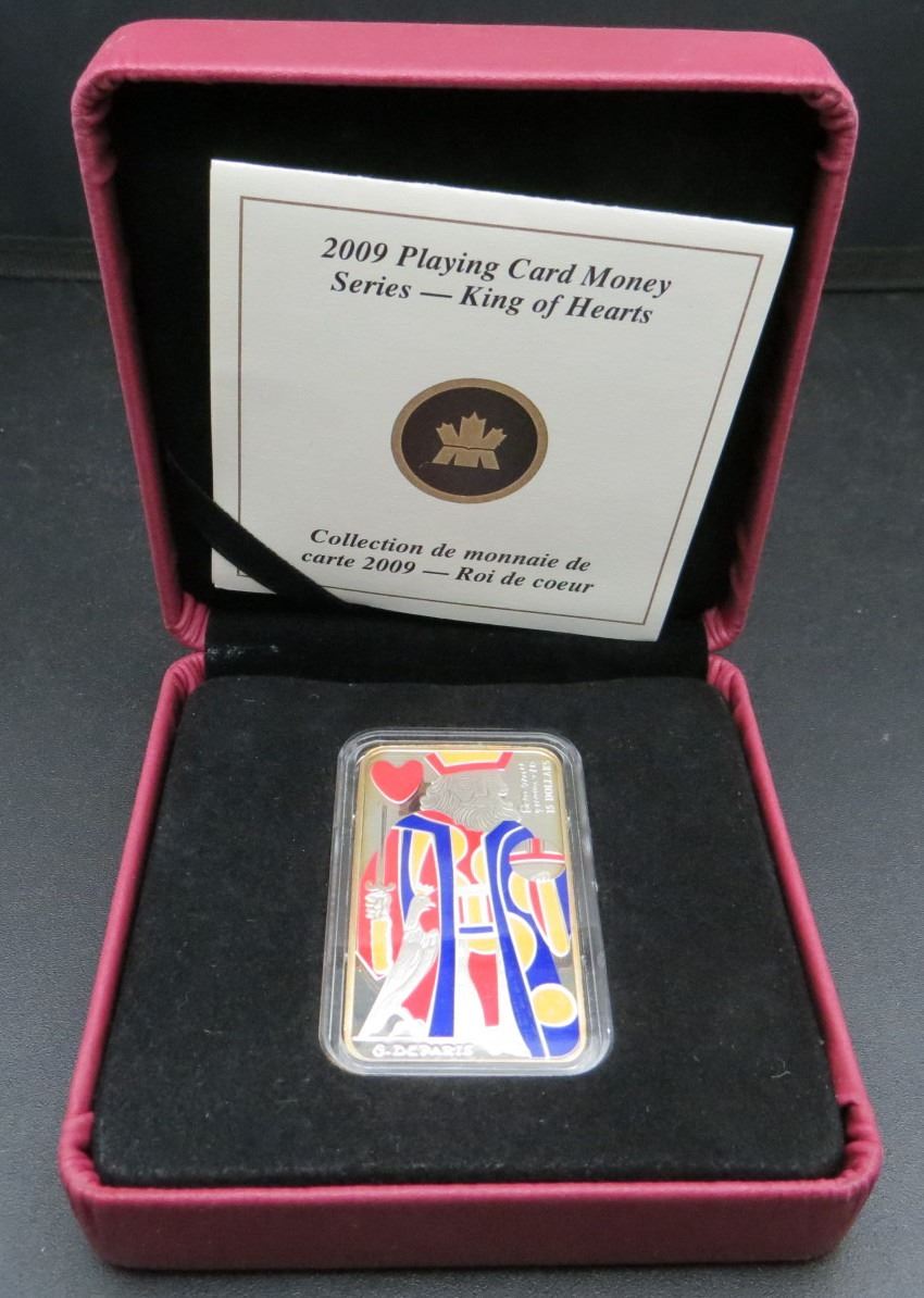 RCM 2009 $15 Playing Card Money King of Hearts .925 Sterling Silver ...