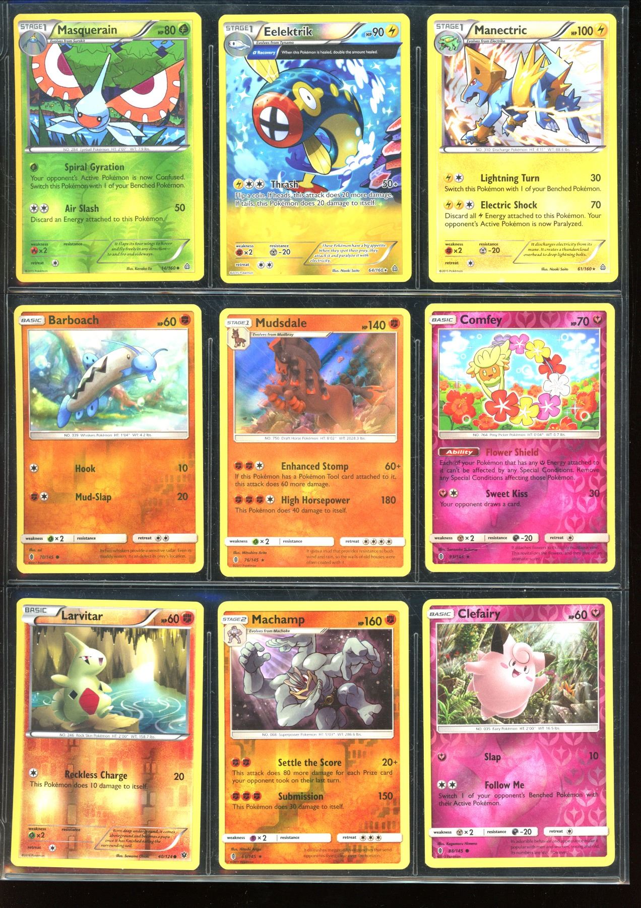 Lot Of 9 Various Foil Pokemon Cards