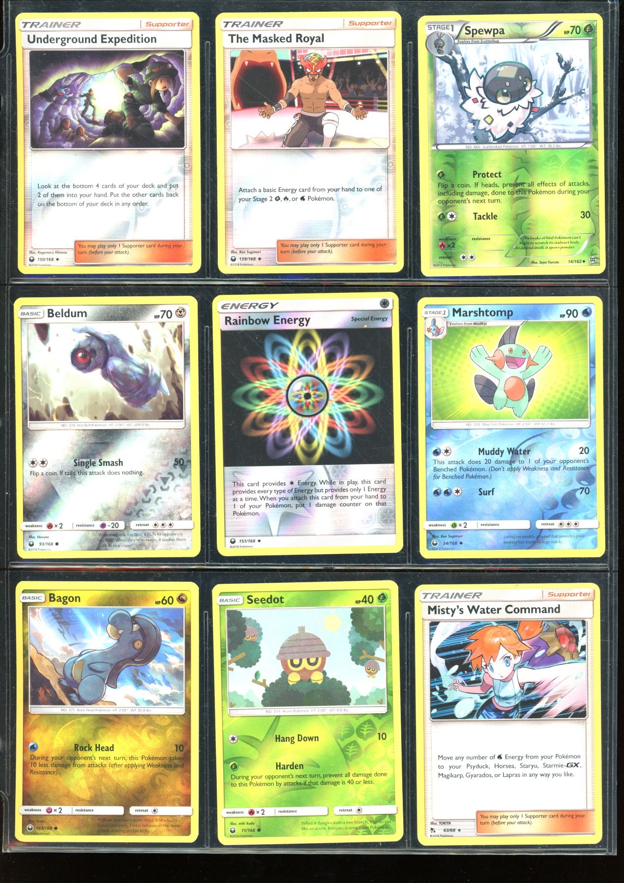 Lot Of 9 Various Foil Pokemon Cards