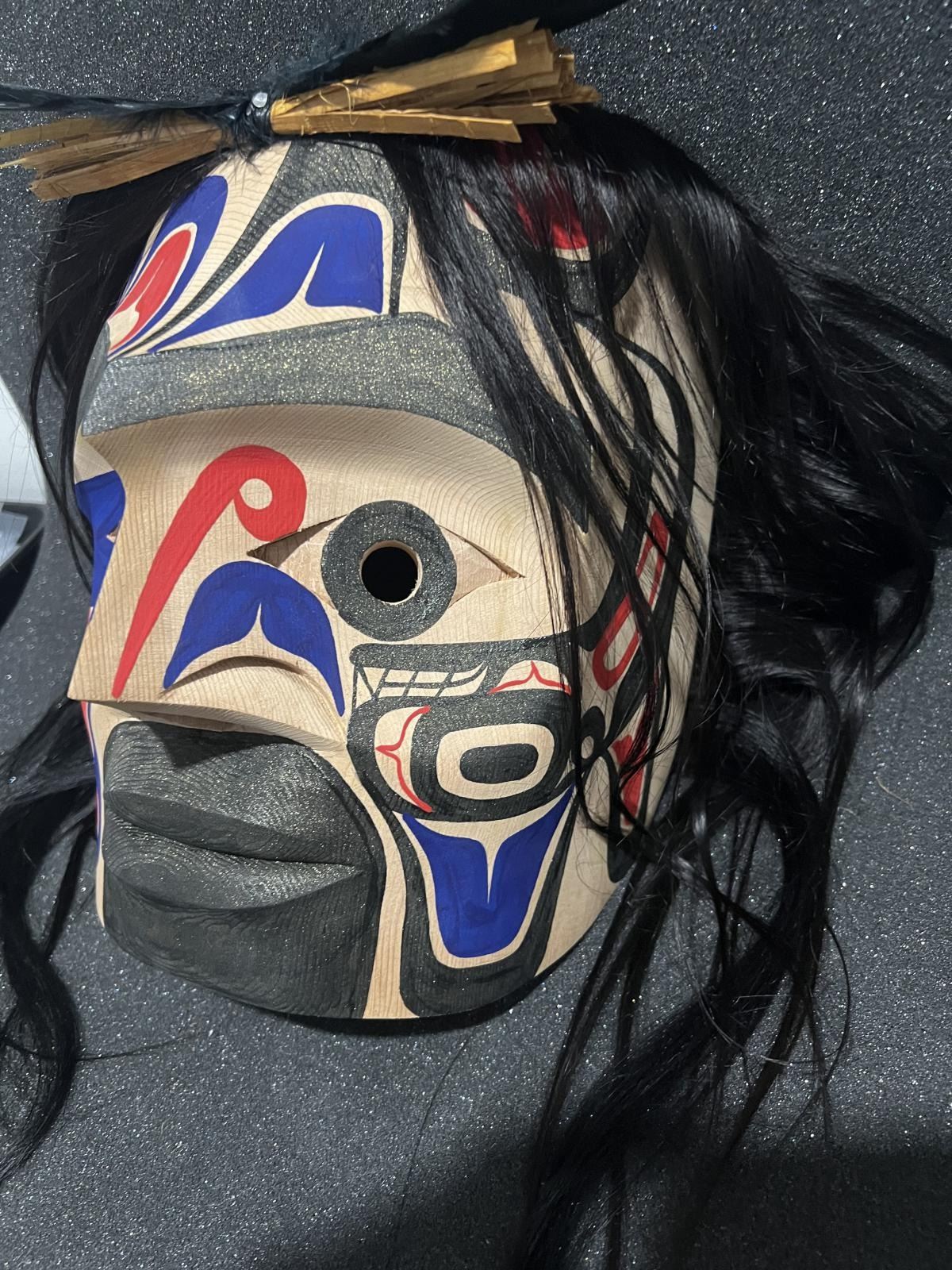 West Coast Native Warrior Mask With Killer Whale Spirit