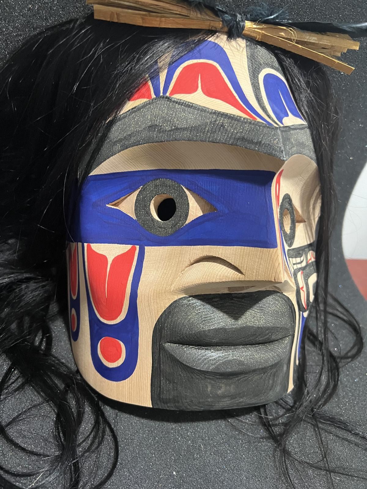 West Coast Native Warrior Mask With Killer Whale Spirit