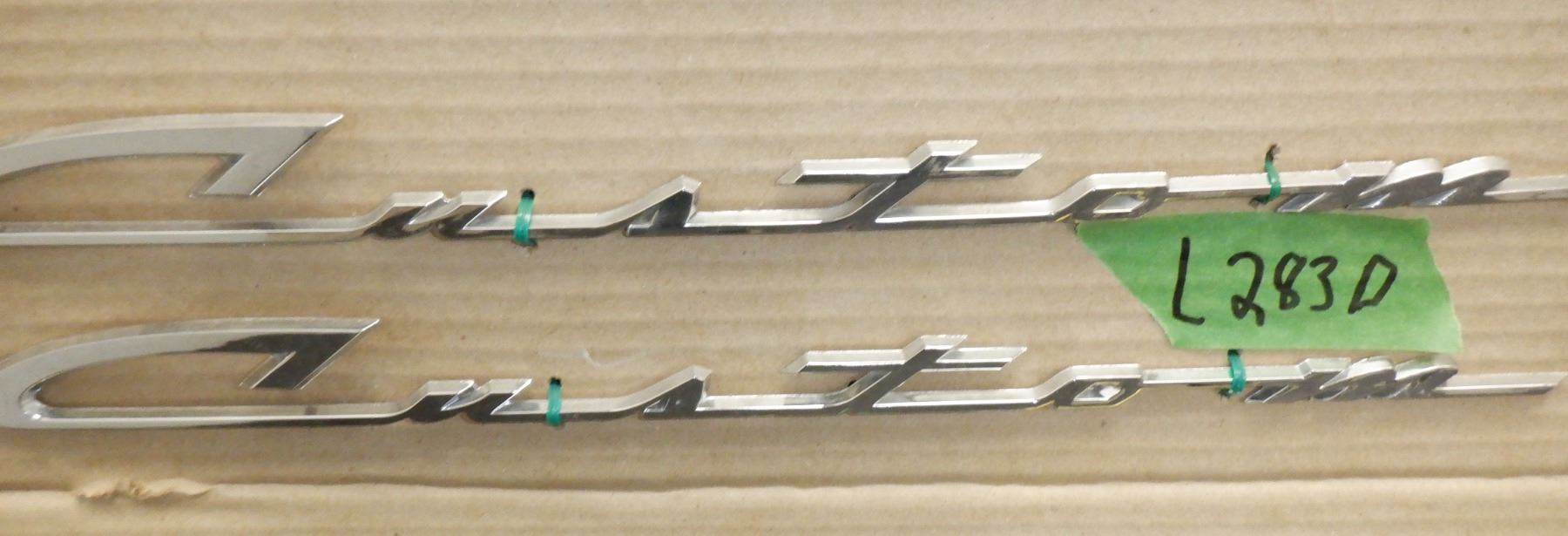 2 Custom auto badges for restoring vintage vehicle