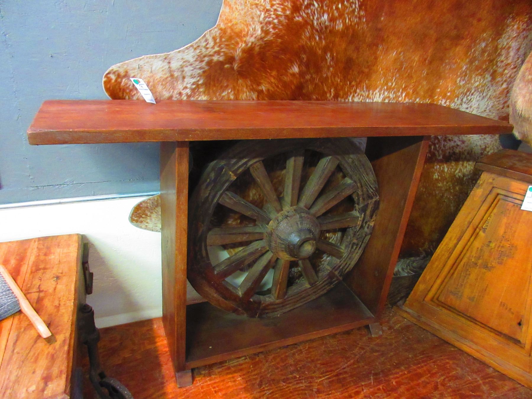 Wagon Wheel Bar/Table- 36"H X 61" X 16"