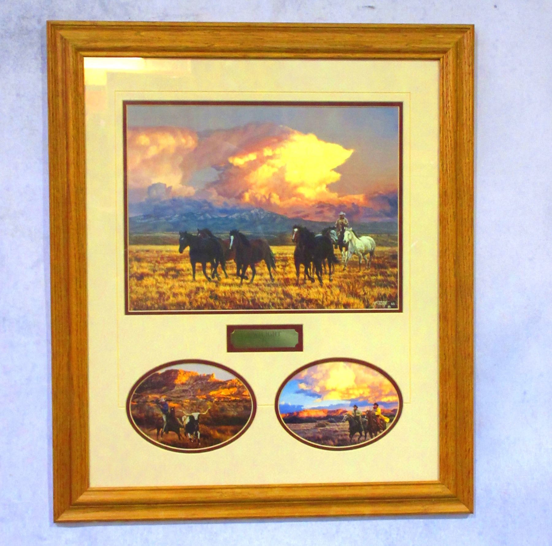 Tim Cox Print- "Twilight"- 2 Small Tim Cox Oval Prints- 27.5" X 23.5"