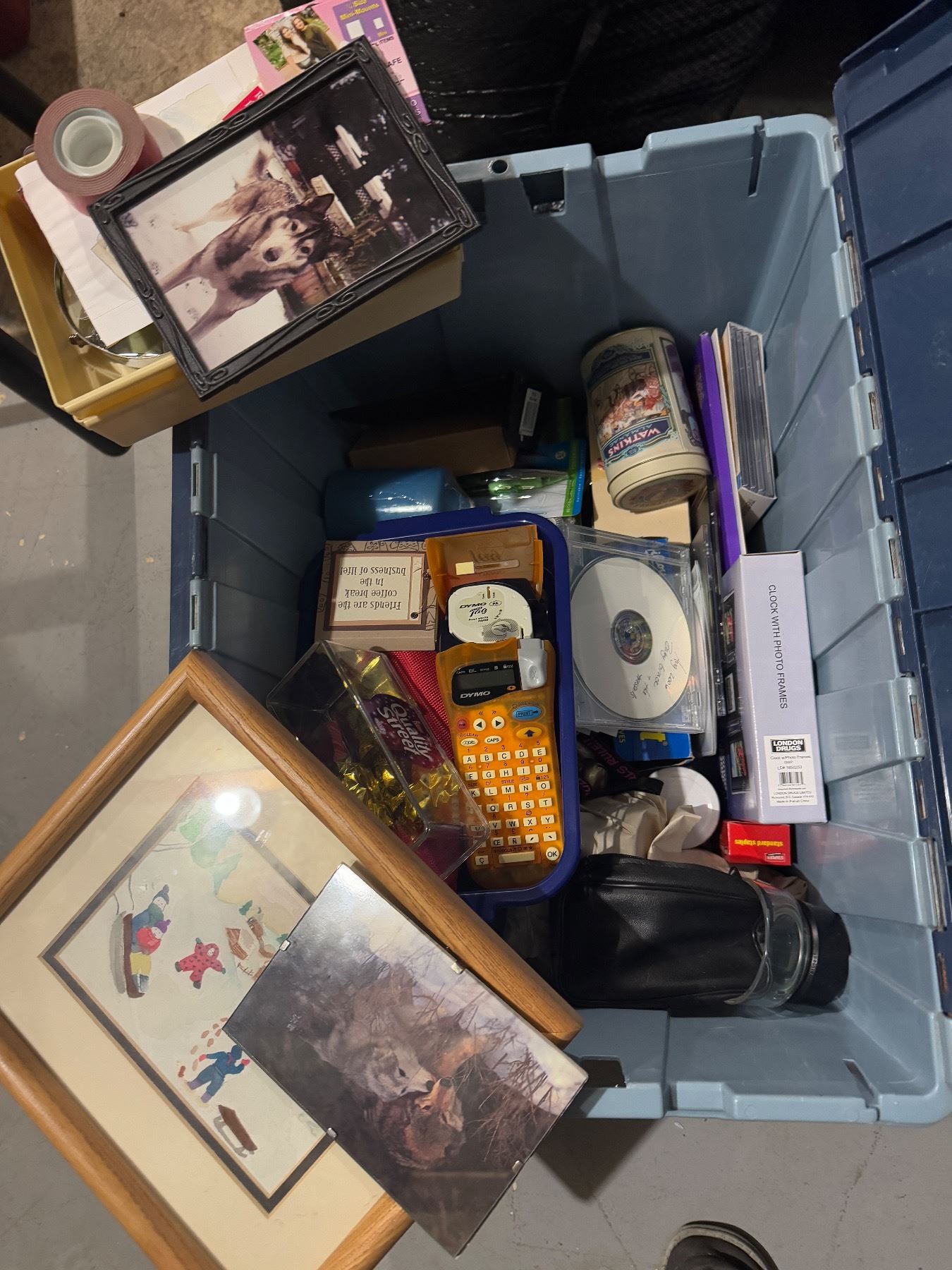 Office supply items and miscellaneous with Bin