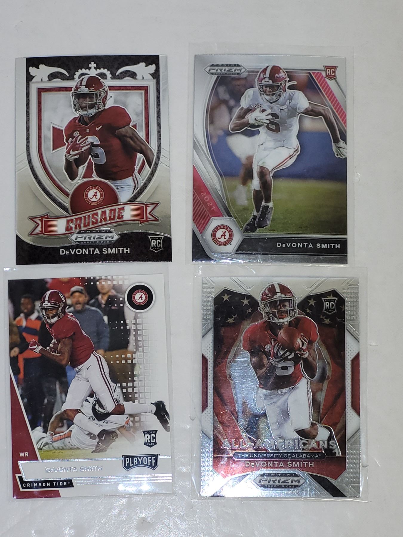 Lot of 4 DeVonta Smith Rookie Football Cards