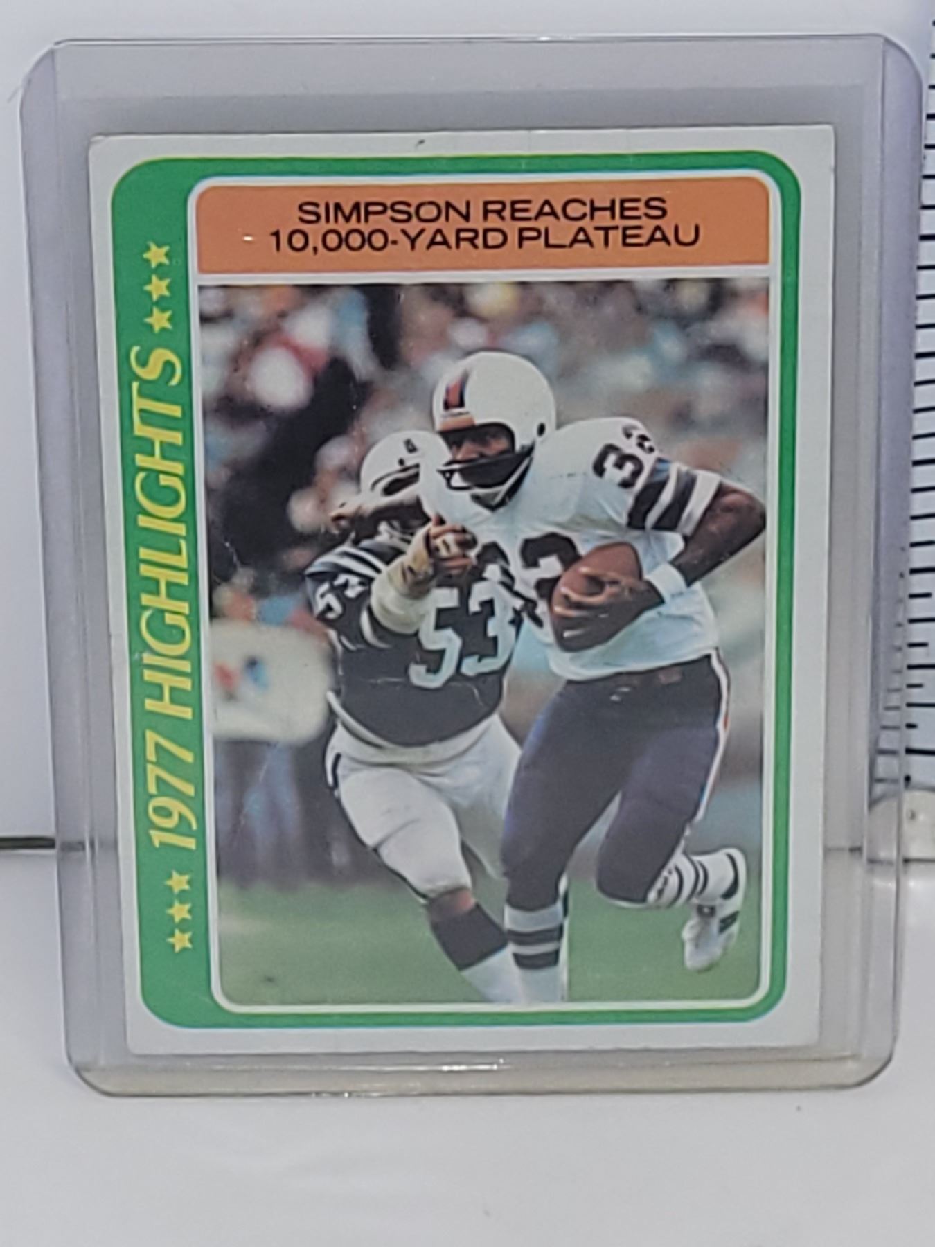 1978 Topps OJ Simpson 10,000 Yard Football Card in Top Loader