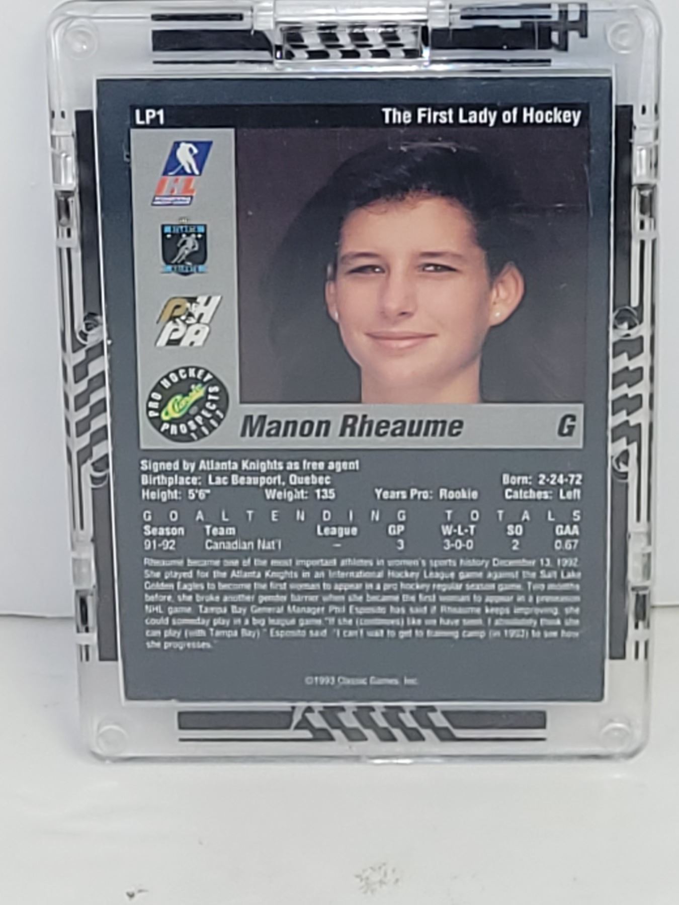 Limited Edition The First Lady of Hockey Manon Rheaume