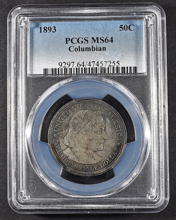 1893 COLUMBIAN COMMEM HALF DOLLAR PCGS MS-64