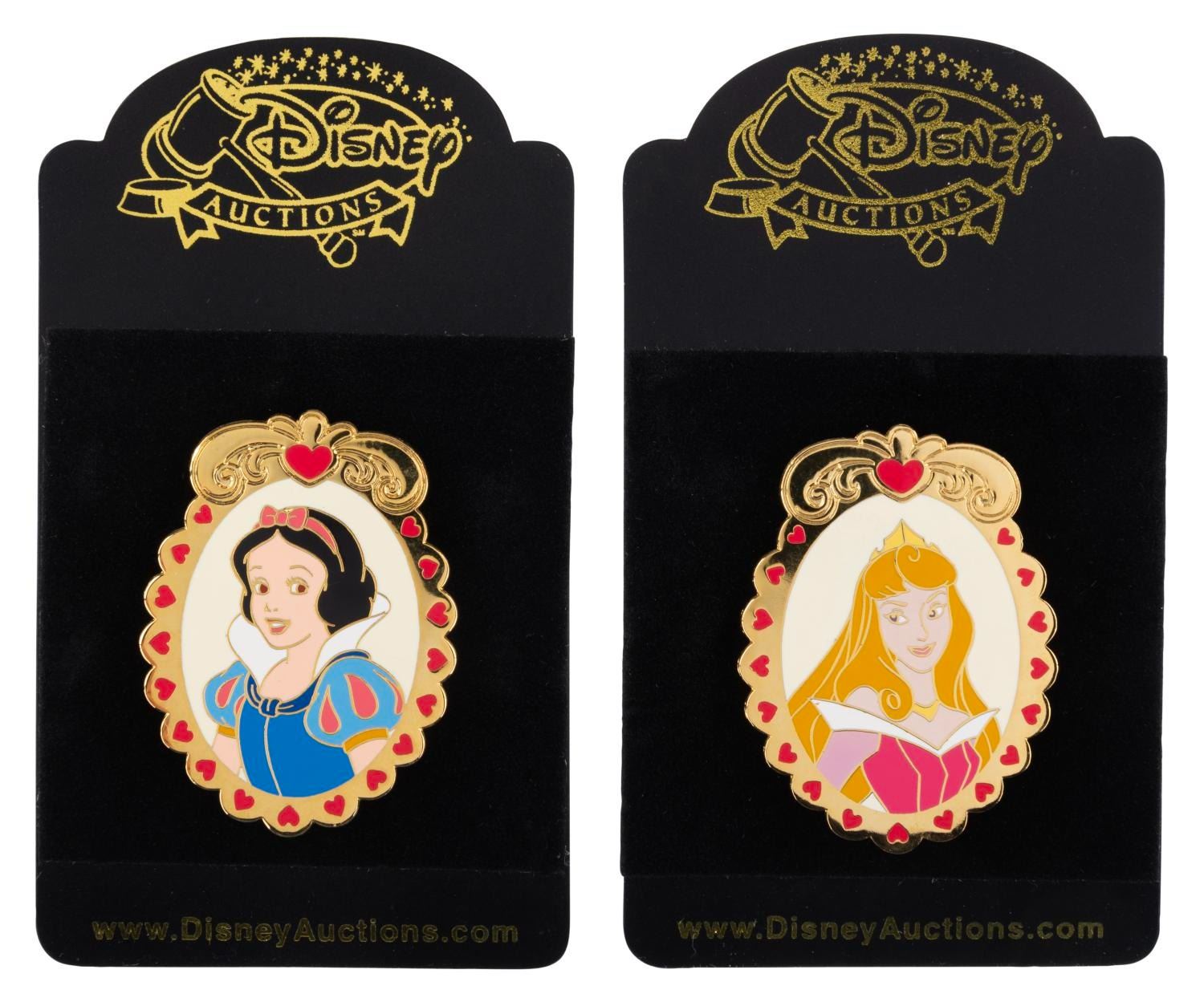 A Pair of Disney Auctions Princess Cameo Pins. - Van Eaton Galleries