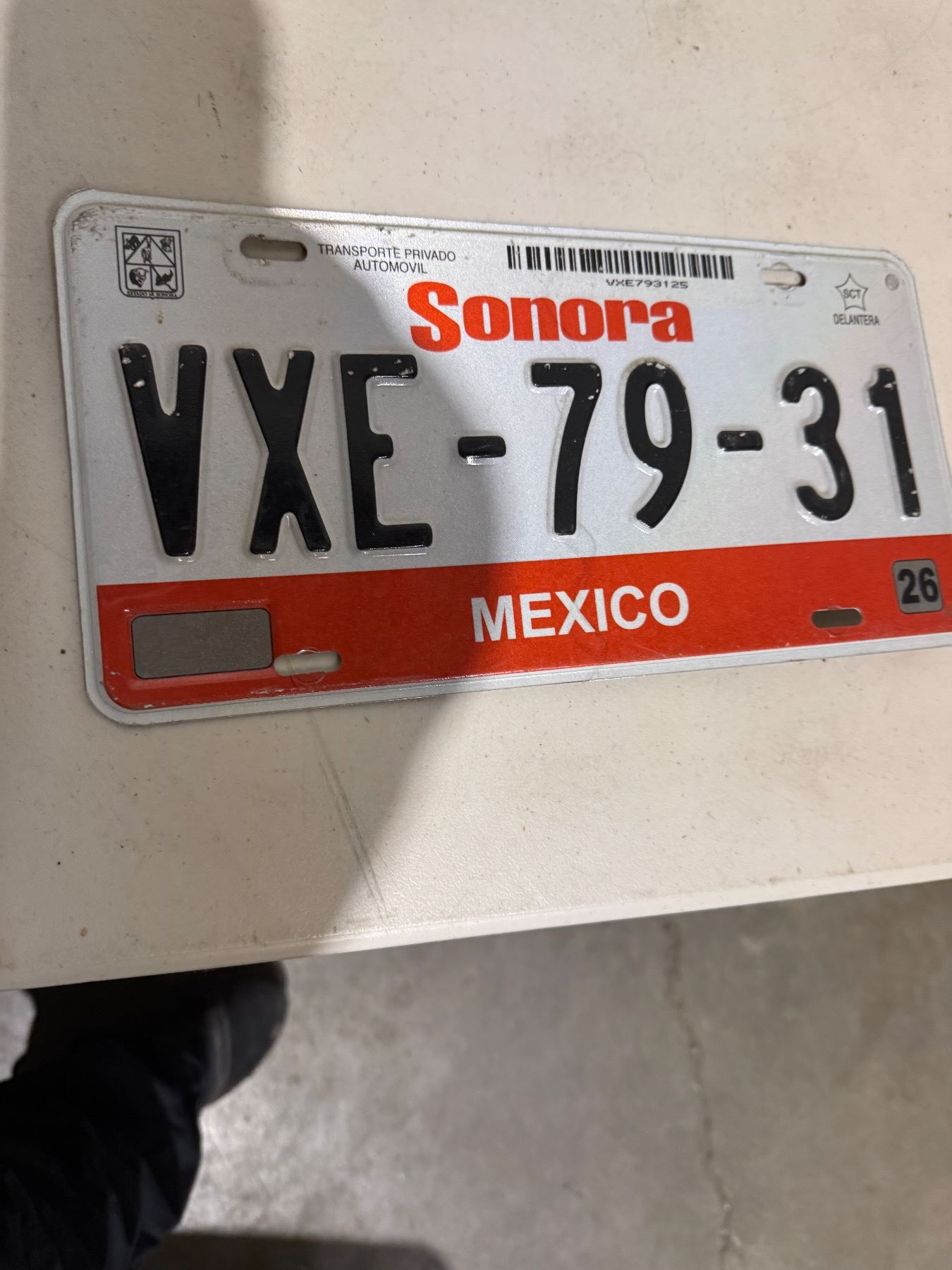 Sonora Mexico license plate