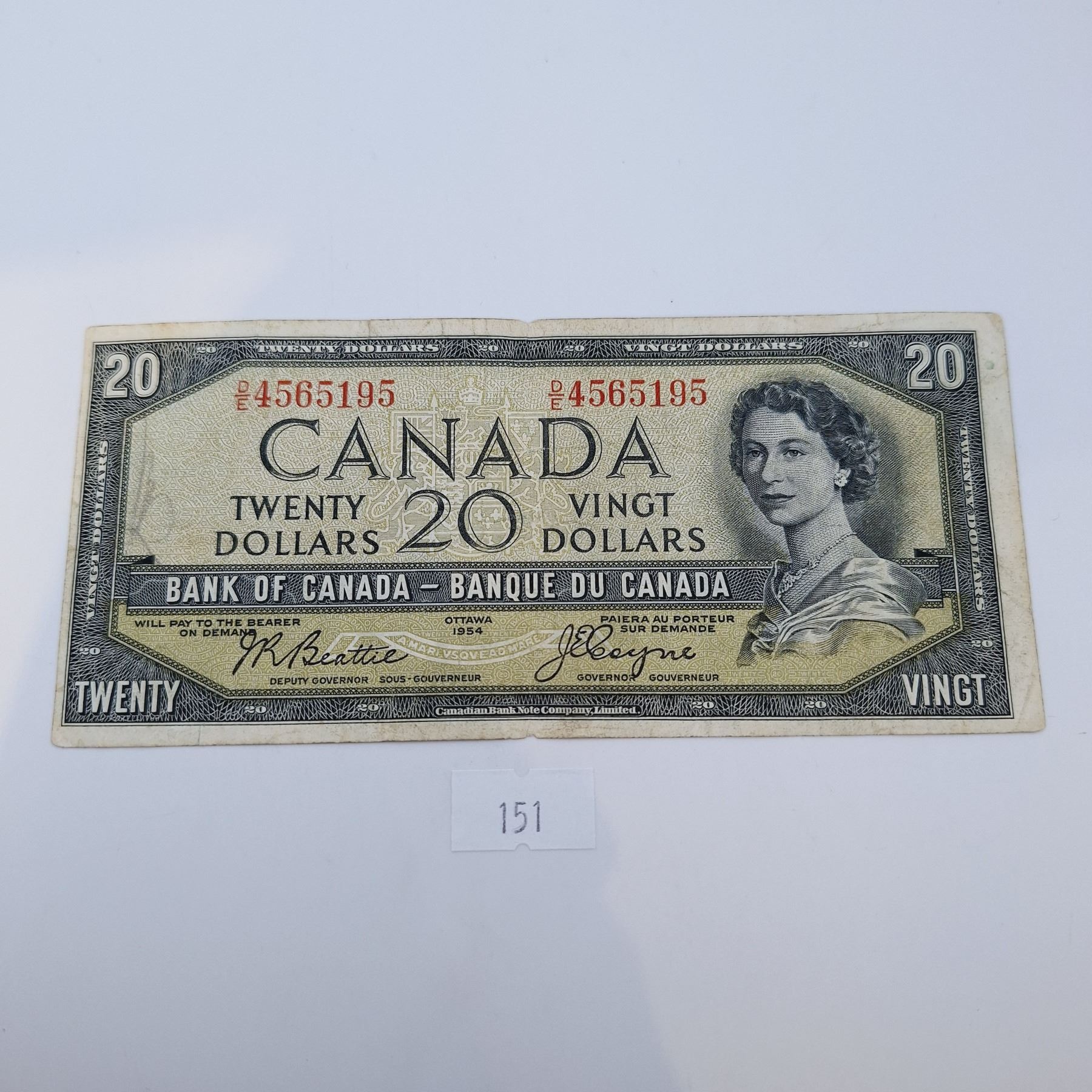 1954 Devil's Face $20 Canadian Banknote - Beck Auctions Inc.