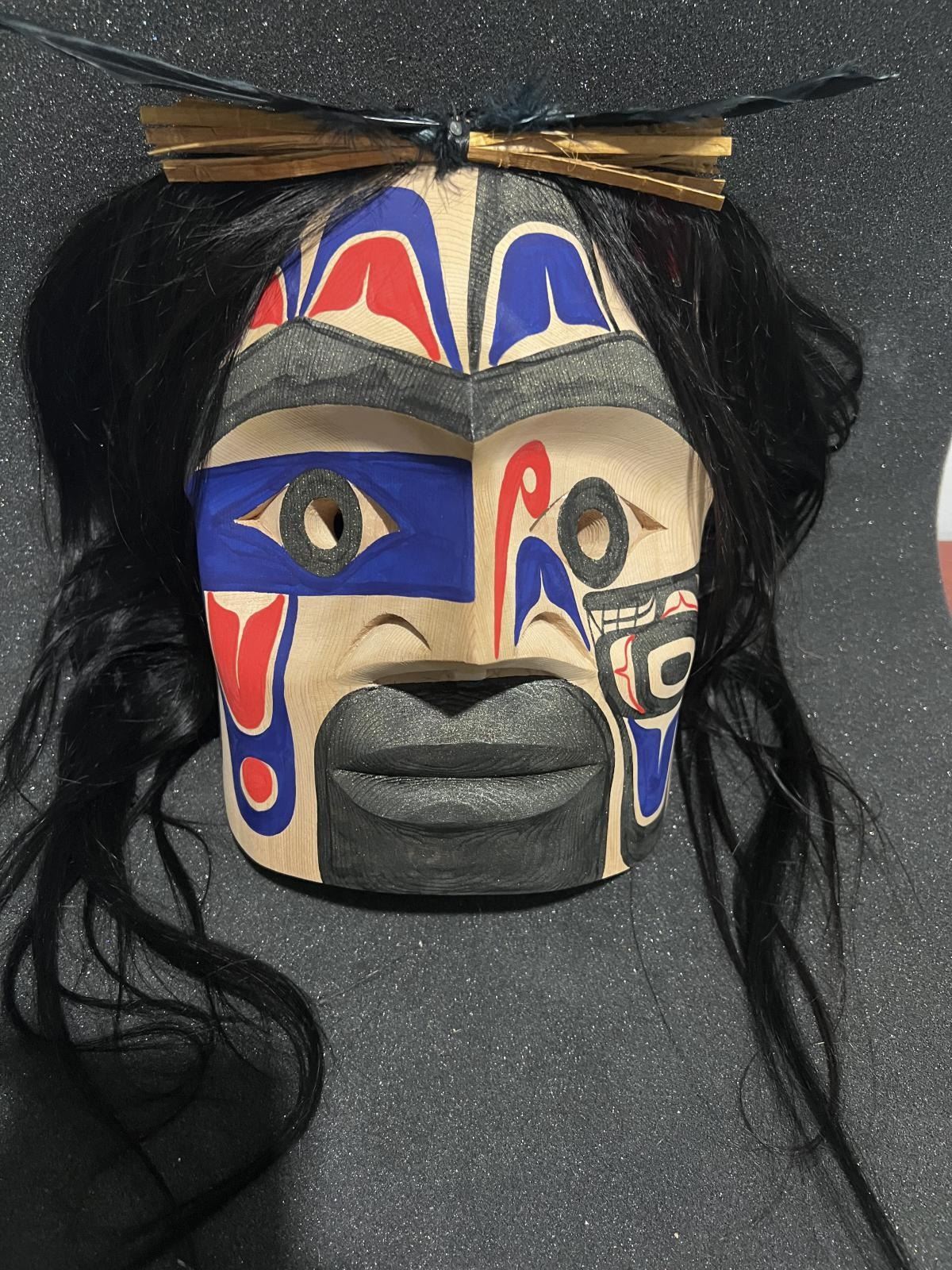West Coast Native Warrior Mask With Killer Whale Spirit