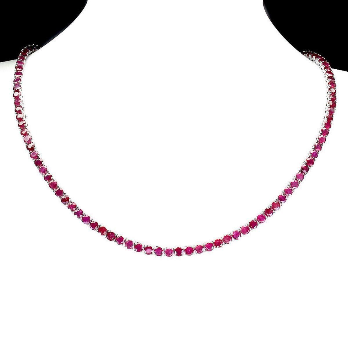 Natural Pigeon Blood Red Ruby Necklace