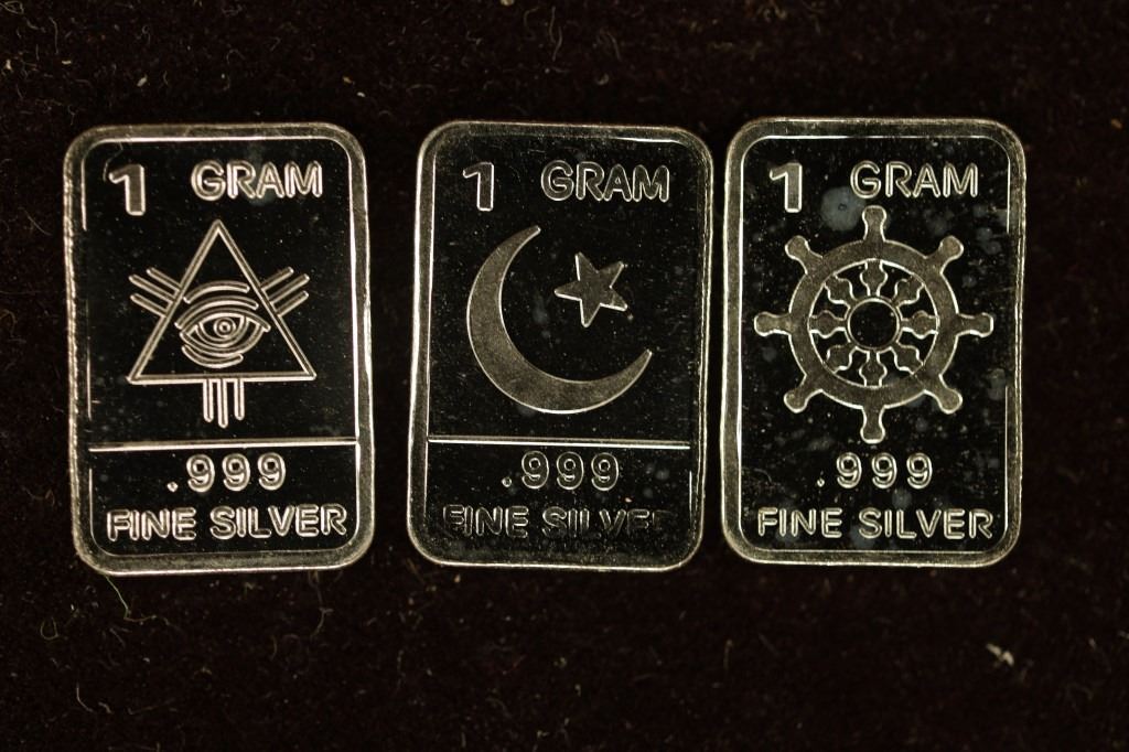 3-1 GRAM .999 FINE SILVER PROOF BARS: PYRAMID WITH